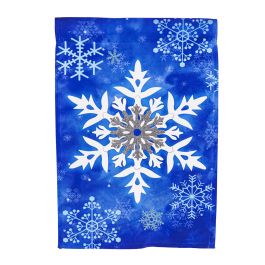 Bomgaars : Evergreen Winter Snowflakes Garden Applique Flag ...