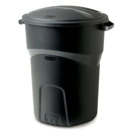 Bomgaars : Rubbermaid ROUGHNECK Round Trash Can with Lid, Black : Trash ...