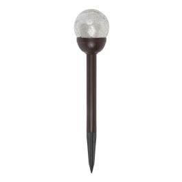 Bomgaars : Moonrays Solar Crackle Glass Ball Stake Light - Bronze ...
