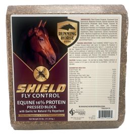 Bomgaars : Running Horse Shield Fly Control Equine 16% Protein Block ...