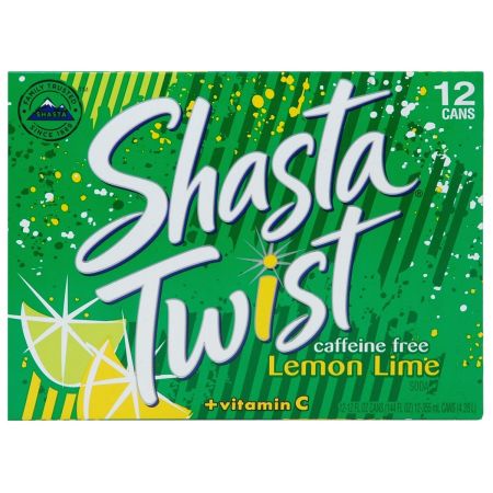 Bomgaars : Shasta Twist Caffeine Free Lemon Lime, 12-Pack : Sodas