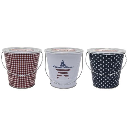 Bomgaars : Patio Essentials Patriotic Metal Bucket Candle : Citronella ...