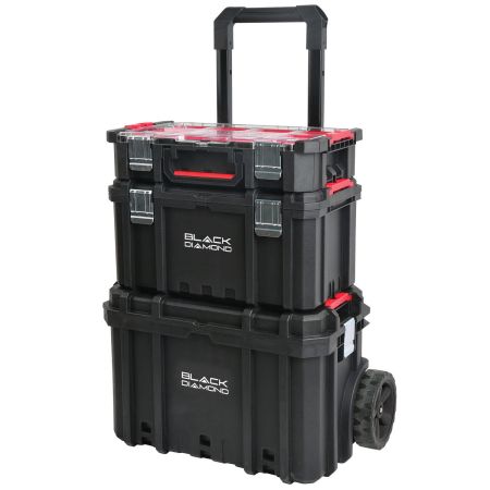 Bomgaars : BLACK DIAMOND™ Modular Rolling Tool Box, 3-Piece : Tool Boxes